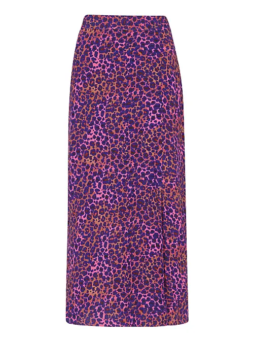 Whistles Leopard Print High-rise Midi Skirt - Multi-coloured