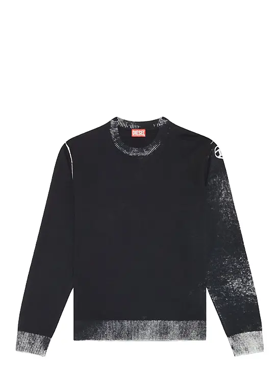 Diesel Contrast-hem Long-sleeve Cotton Jumper - 9xx