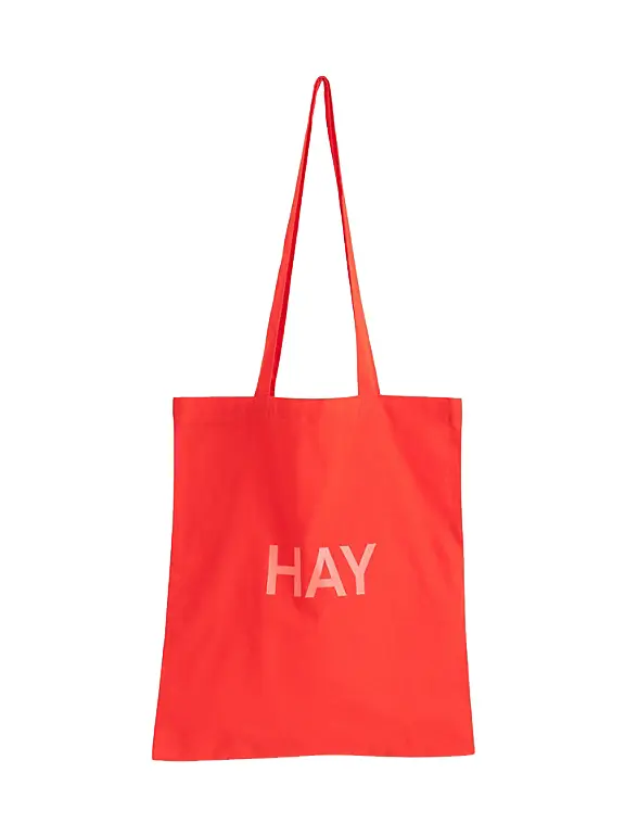 HAY Logo-print Cotton Tote Bag - Poppy Red