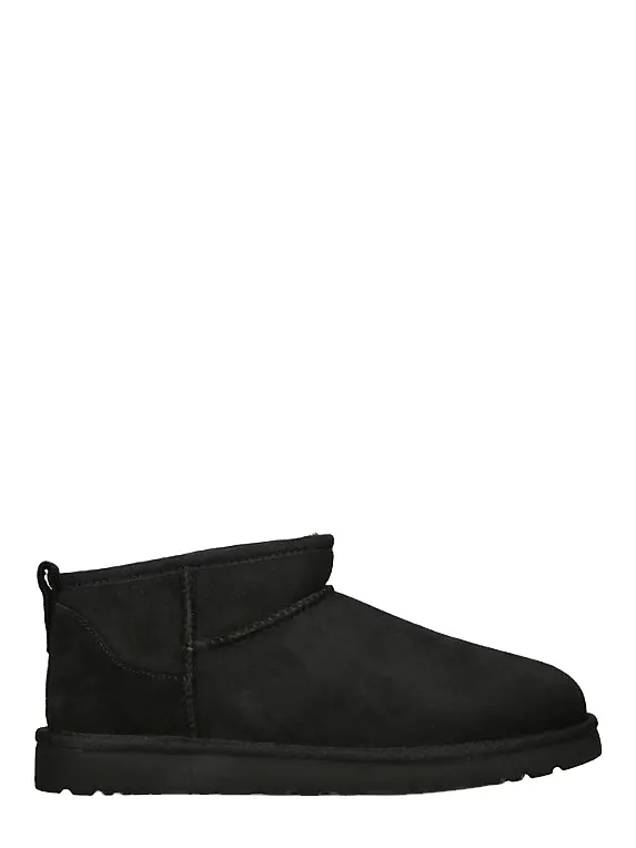UGG Classic Ultra Mini Shearling-lined Suede Ankle Boots - Black