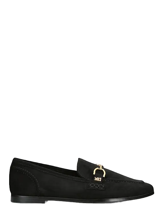 Kurt Geiger Madeline Horse-bit Chain Fabric Loafers - Black