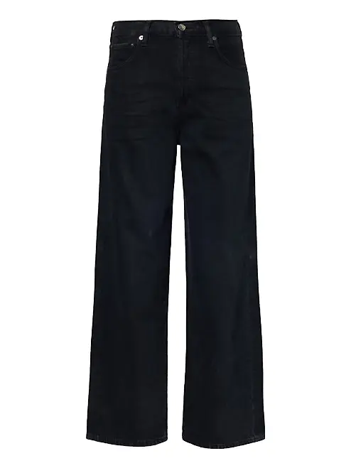 AGOLDE Ren Wide-leg High-rise Jeans - Scowl (marble O/d Blk)