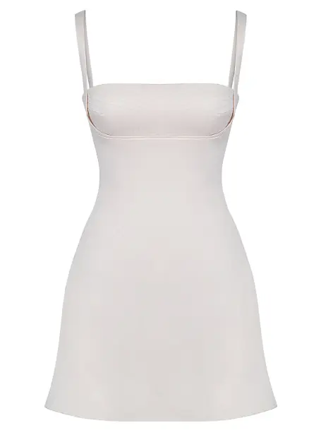 House Of Cb Kara Stretch-woven Mini Slip Dress - Vintage Cream