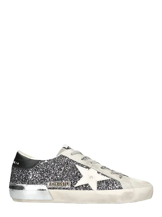 GOLDEN GOOSE Super-star Glitter-embellished Leather Low-top Trainers - Mult/other