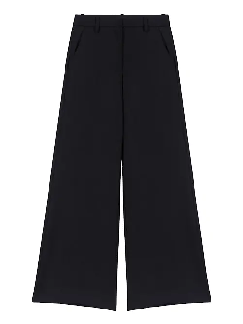 Maje High-rise Flared-leg Trousers - Noir / Gris
