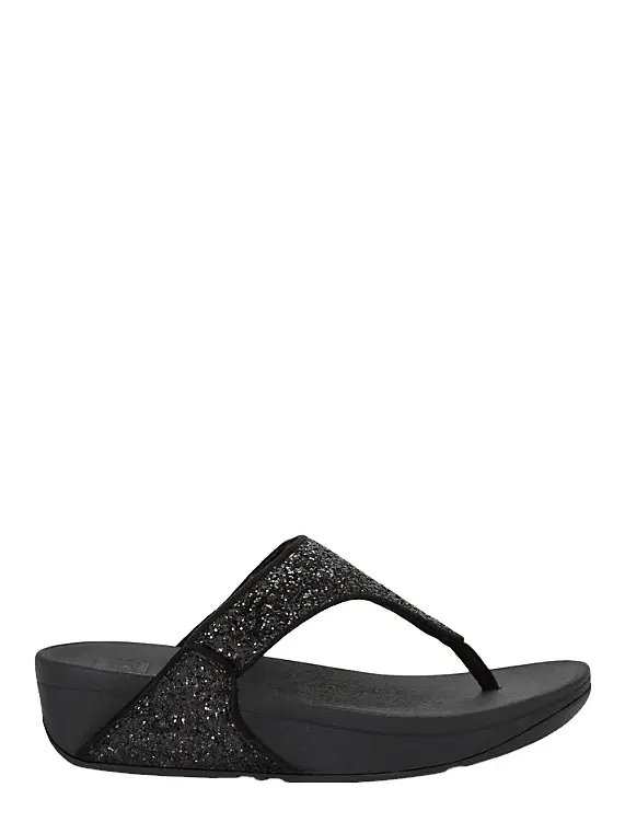 Fitflop Lulu Glitter Rhinestone-embellished Woven Sandals - Black