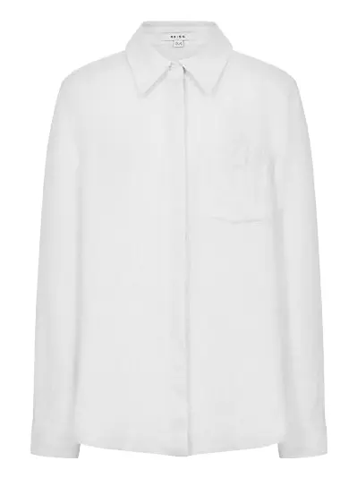 REISS Campbell Linen Shirt - White