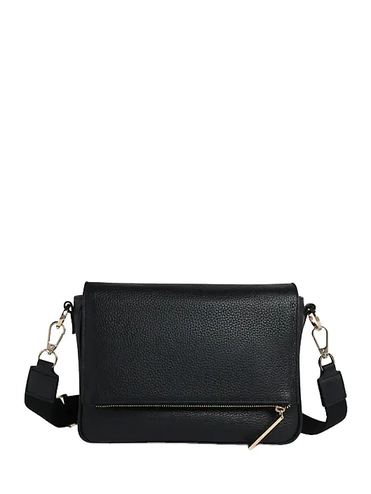 Whistles Large Bibi Leather Crossbody Bag - Black