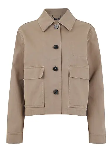 Whistles Boxy-fit Cotton Jacket - Cream