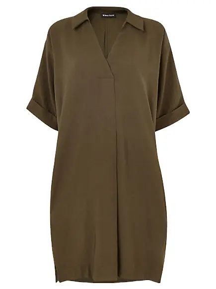 Whistles Cocoon-silhouette Woven Mini Dress - Khaki/olive