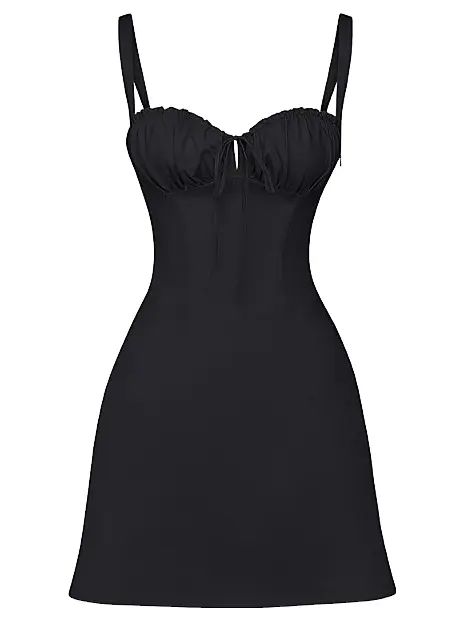 House Of Cb Carlotta Fitted-bodice Mini Dress - Black