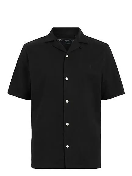 ALLSAINTS Hudson Logo-embroidered Relaxed-fit Cotton Shirt - Black