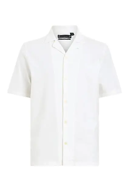 ALLSAINTS Hudson Logo-embroidered Relaxed-fit Cotton Shirt - Cliff White