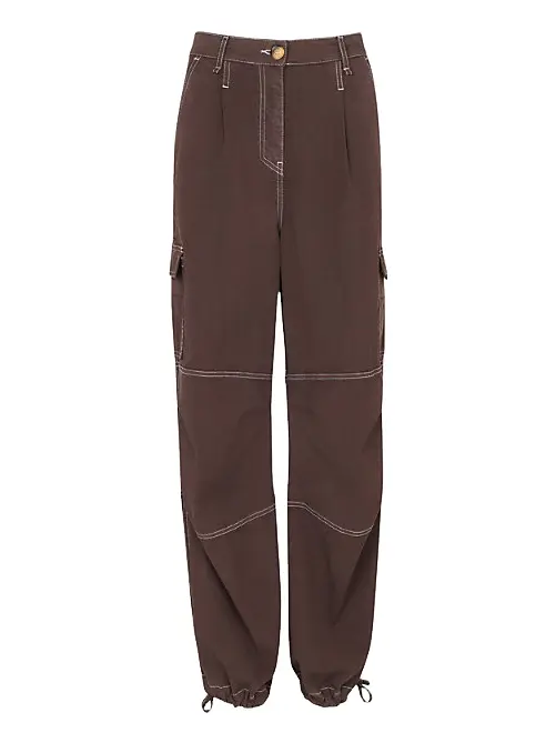 Whistles Lorna Oversized Mid-rise Trousers - Brown