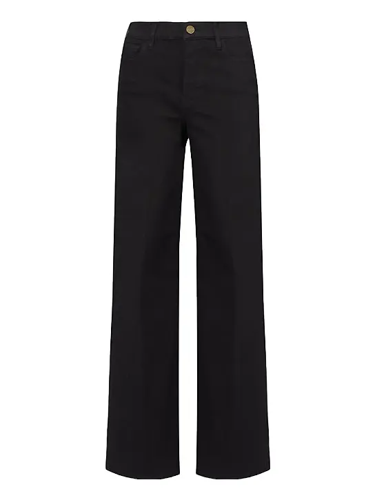 FRAME Slim Palazzo Wide-leg High-rise Jeans - Noir