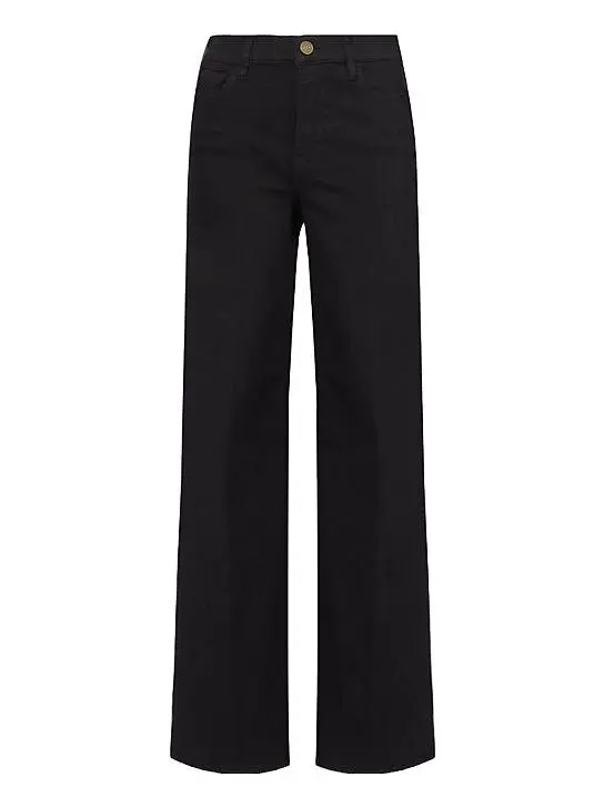 FRAME Slim Palazzo Wide-leg High-rise Jeans - Noir