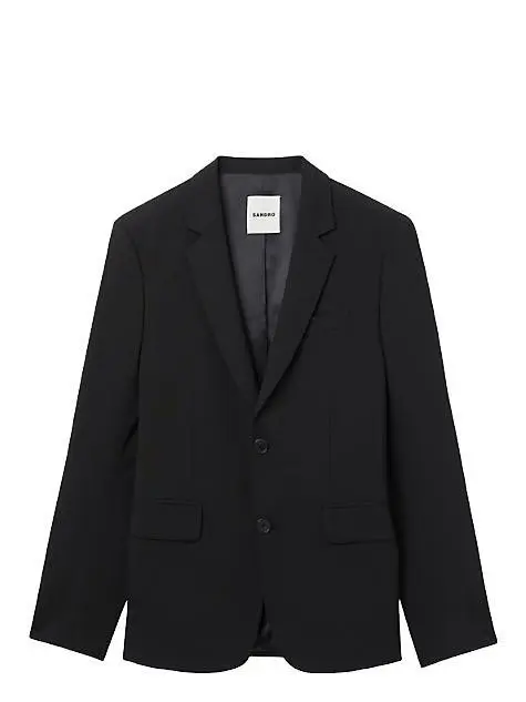 Sandro Single-breasted Virgin-wool Jacket - Noir / Gris
