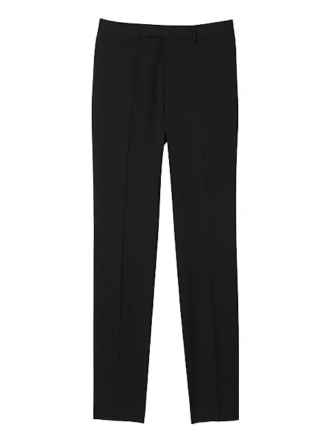 Sandro Slim Fit Tapered Wool Trousers - Noir / Gris