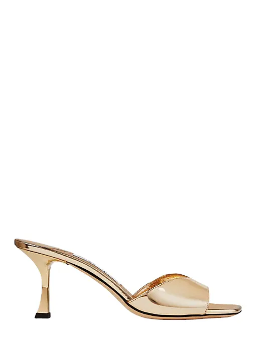 JIMMY CHOO Skye Leather Heeled Sandals - Gold