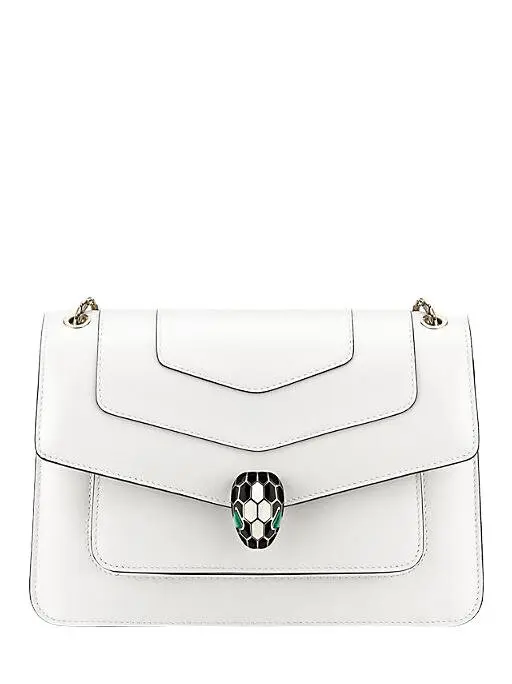 BVLGARI Forever Serpenti Leather Cross-body Bag - White