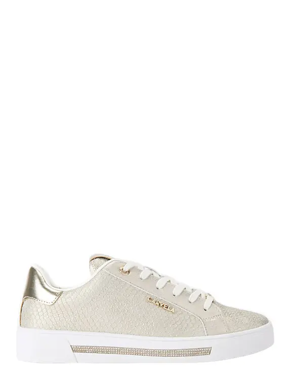 Carvela Diamond Branded Faux-leather Trainers - Gold