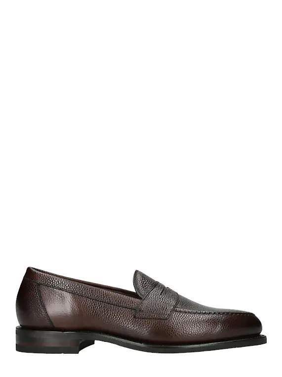 LOAKE Imperial Grained-leather Loafers - Brown