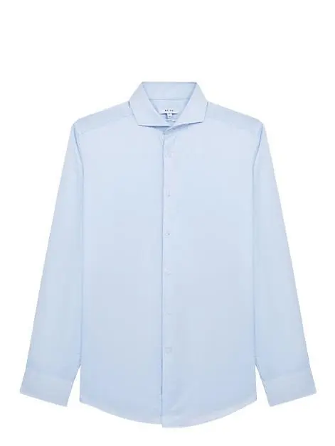 REISS Storm Slim-fit Cotton-twill Shirt - Soft Blue