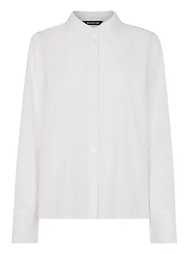 Whistles Boxy-fit Long-sleeve Cotton Shirt - White