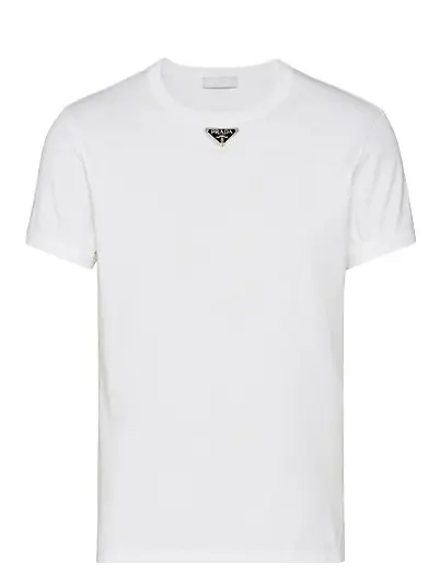 Prada Logo-plaque Slim-fit T-shirt - White