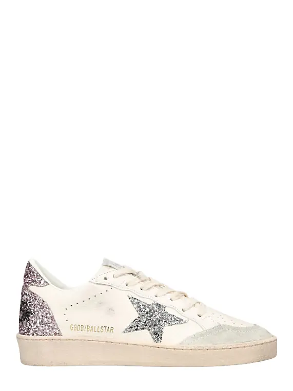GOLDEN GOOSE Ballstar Glitter-embellished Low-top Trainers - White/oth