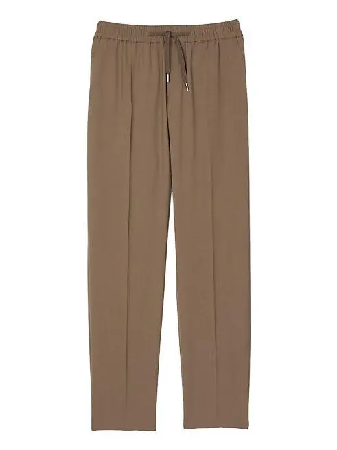 Sandro Drawstring-waist Wool-blend Trousers - Tobacco Brown
