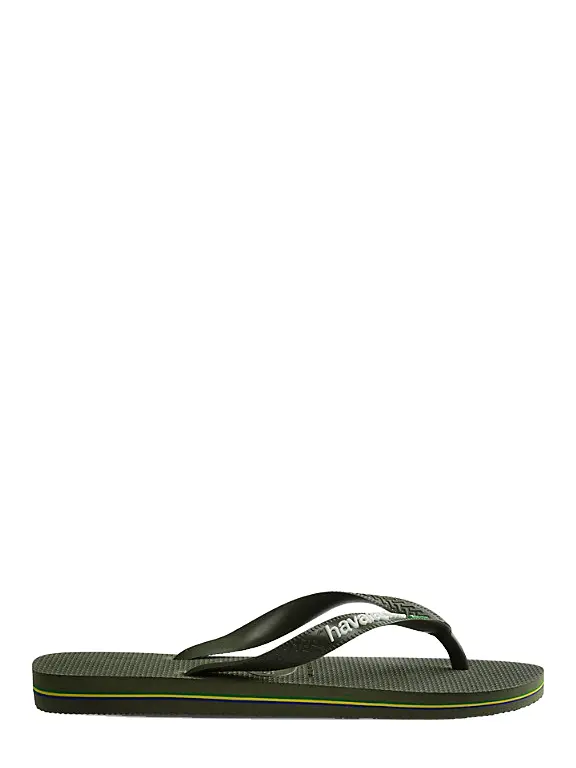 Havaianas Brasil-logo Rubber Flip Flops - Green/green