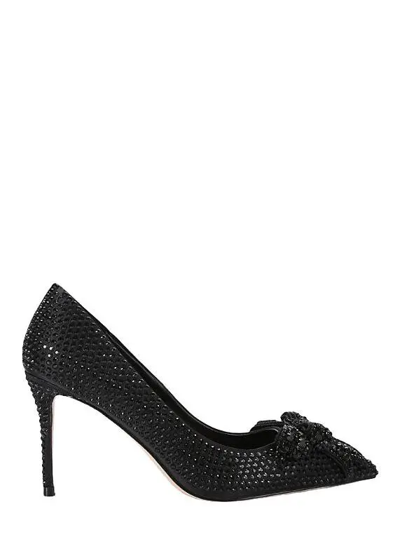 Kurt Geiger Belgravia Bow Crystal-embellished Courts - Black