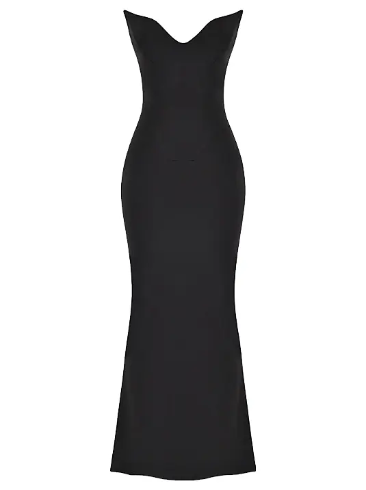 House Of Cb Strapless Corset Maxi Dress - Black