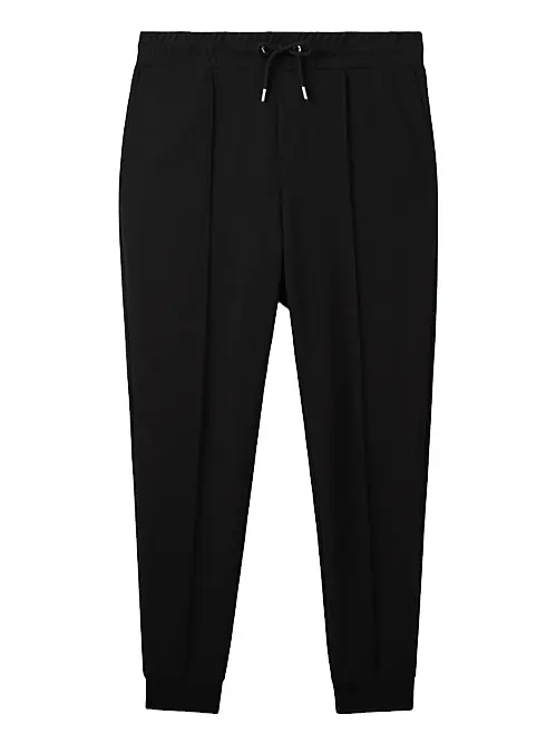 REISS Premier Regular-fit Mid-rise Stretch-jersey Jogging Bottoms - Navy Blue