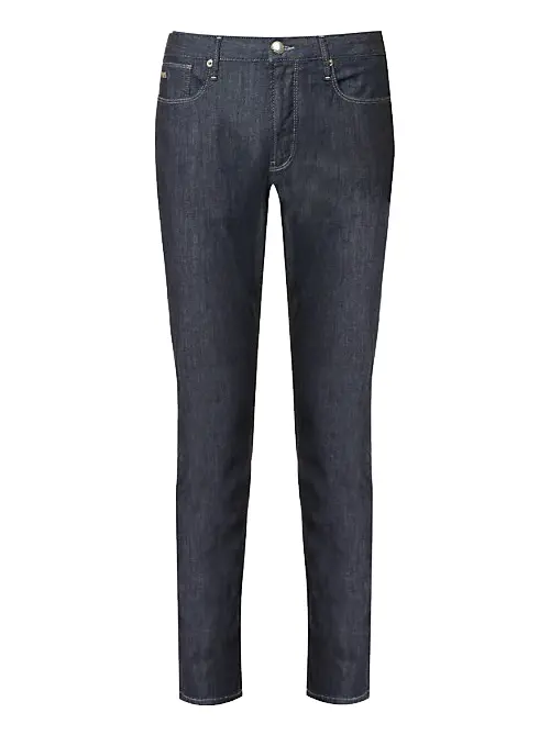Emporio Armani Straight-leg Mid-rise Stretch-denim Jeans - Denim Blu