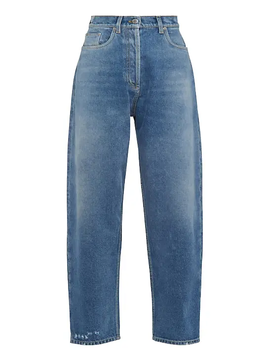 Prada Faded Wash Relaxed Fit Jeans - Blue