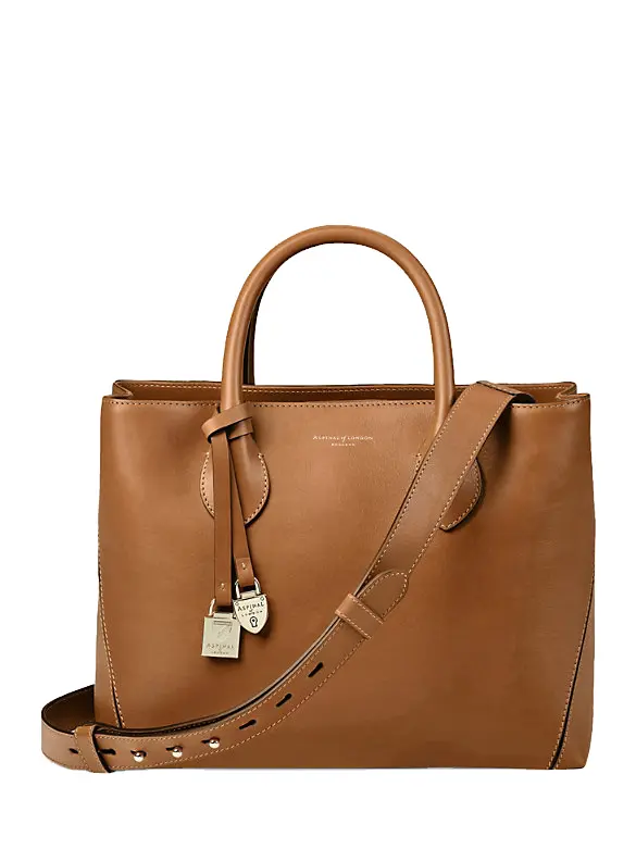 ASPINAL OF LONDON London Midi Leather Tote Bag - Brown