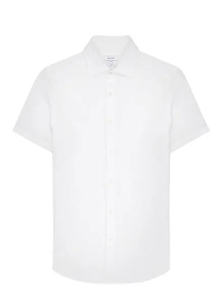 REISS Holiday Slim-fit Linen Shirt - White