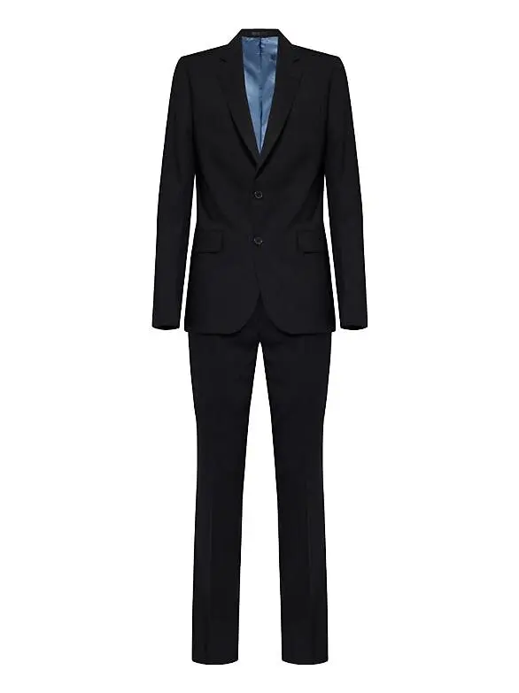 Paul Smith A Suit To Travel In Structured-shoulders Regular-fit Tapered-leg Wool Suit - Black