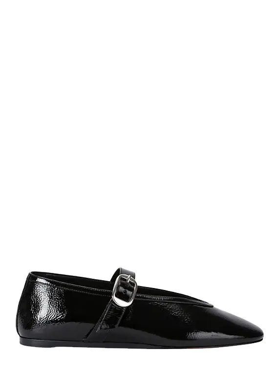 Le Monde Beryl Stella Pointed-vamp Patent-leather Mary Jane Flats - Black