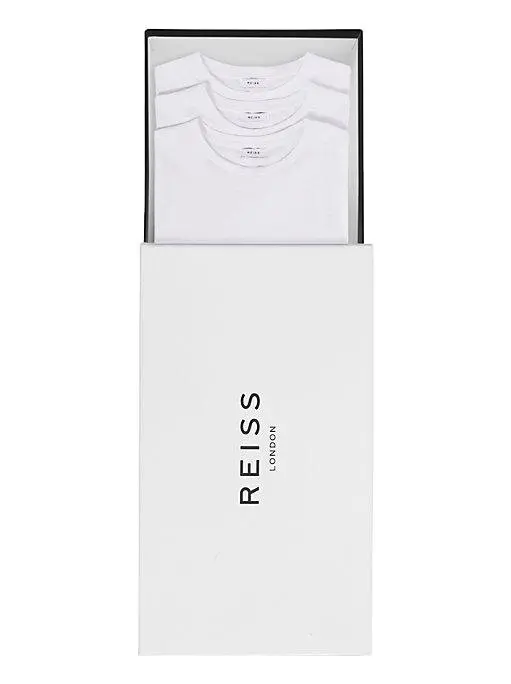 REISS Bless Short-sleeved Crewneck Pack Of Three Cotton-jersey T-shirts - White