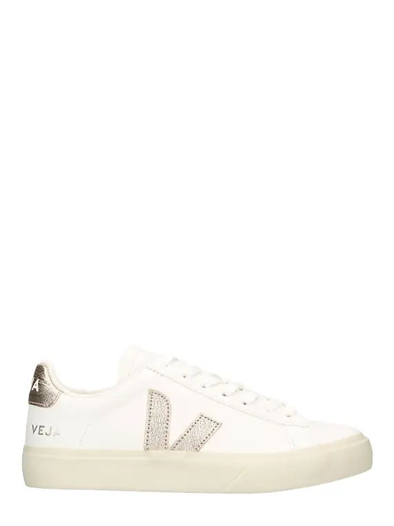 VEJA Campo Logo-embroidered Low-top Leather Trainers - Gold Comb