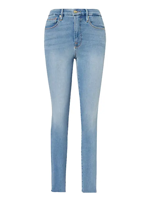Good American Skinny-leg Mid-rise Cropped Stretch-denim Jeans - Blue655