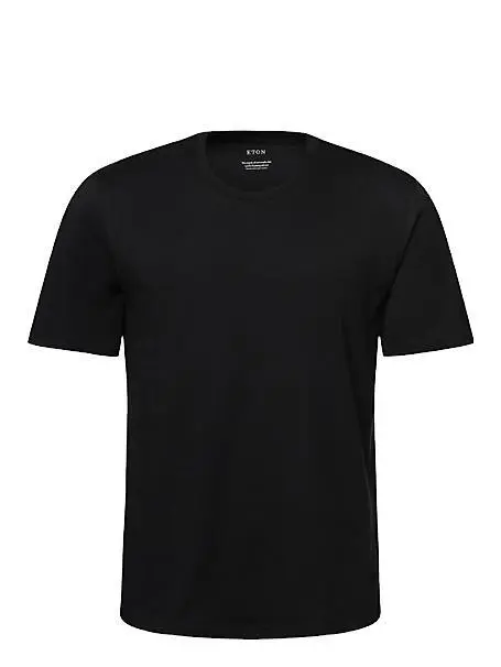 Eton Crewneck Cotton-jersey T-shirt - Black