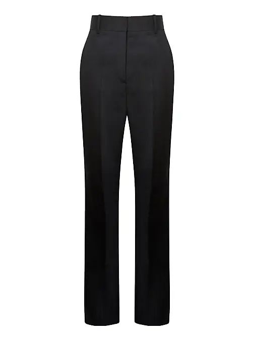 REISS Flared-leg Mid-rise Trousers - Black