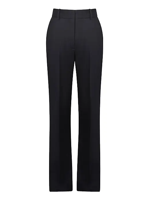 REISS Flared-leg Mid-rise Trousers - Navy