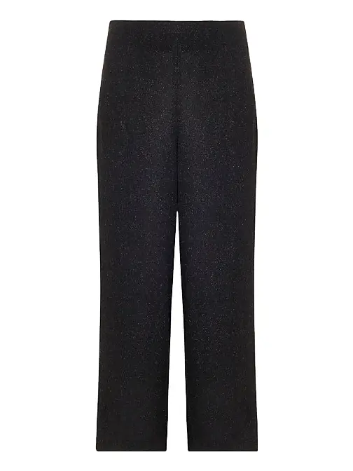 Whistles Sparkle Wide-leg Cropped Trousers - Black