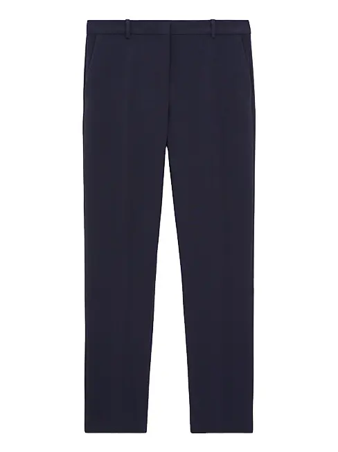 The Kooples High-rise Straight-cut Stretch-woven Trousers - Nav03