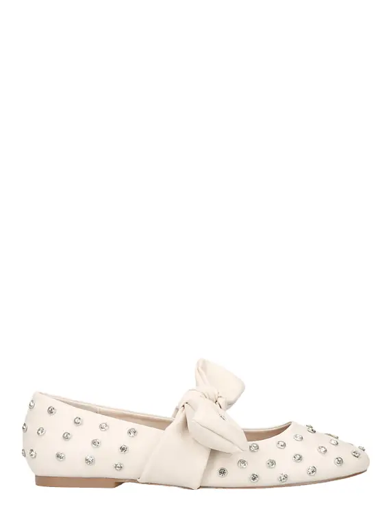 Kurt Geiger Master Studded Faux-leather Ballet Flats - Bone